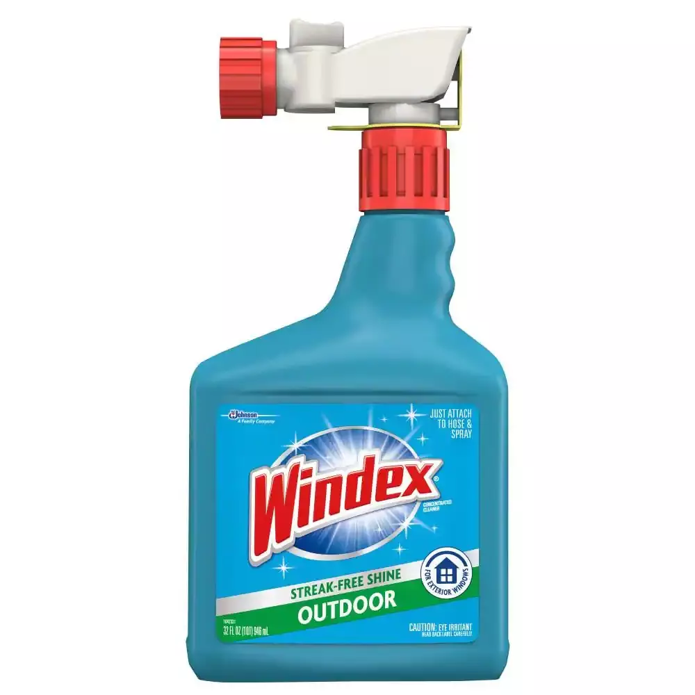 Penyemprot ruangan botol biru Windex, pemugaran dek