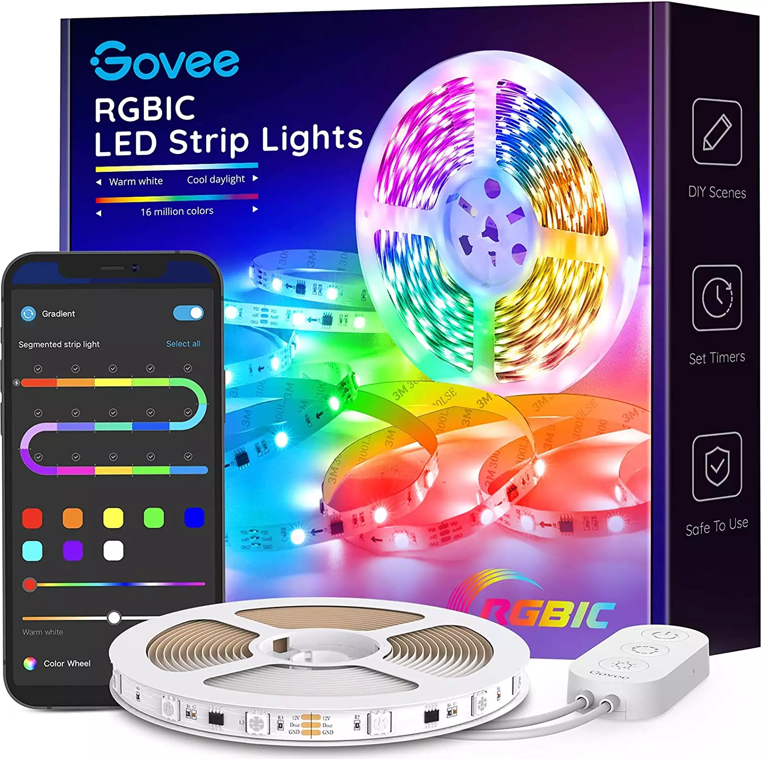 Govee LED ስትሪፕ መብራቶች RGBIC