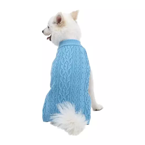 Blueberry Pet Classic Wool Blend Cable Knit