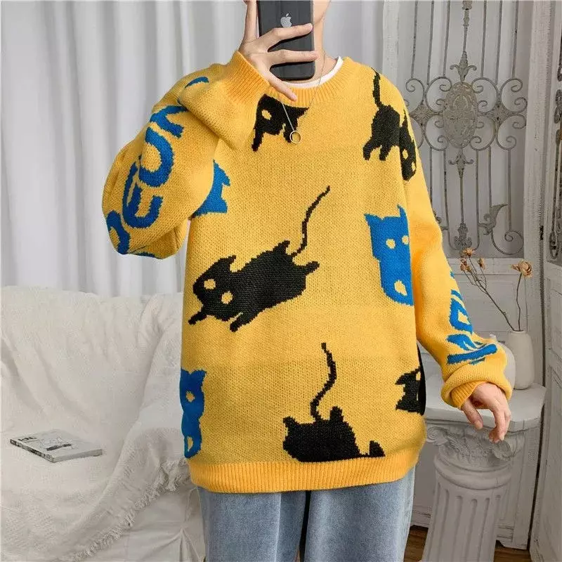 xaywoon-Cat-Patterned-Sweater
