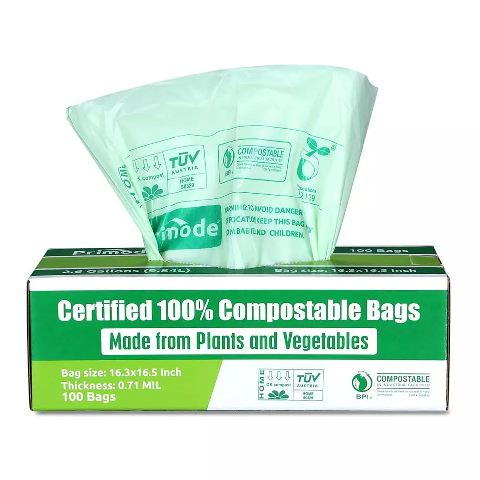 Bolsas de lixo 100% compostables Primode