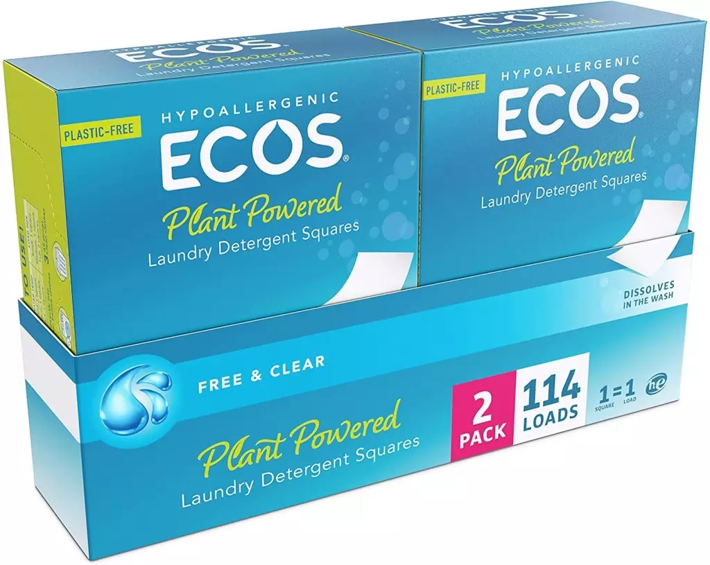 Detersivo per bucato senza liquidi senza plastica ECOS