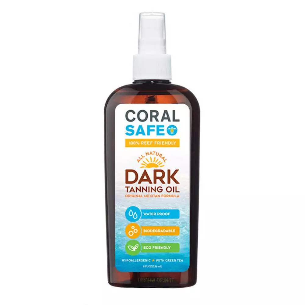 Huile de bronzage foncée entièrement naturelle Coral Safe