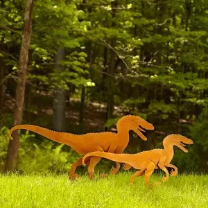 مجموعه مجسمه باغ Velociraptor
