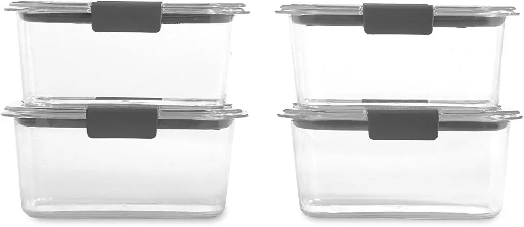 Rubbermaid Brilliance Food Storage Container, Plastic Free BPA, 4-Pack