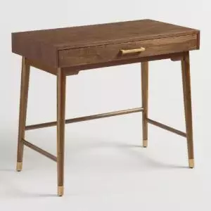 najbolji stolovi za kućnu kancelariju, orah i zlatni metalni stol Zola na svjetskom tržištu