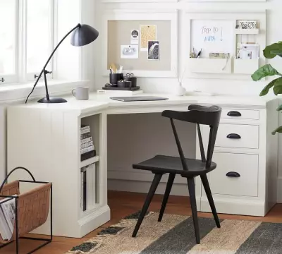 Кутовий стіл Aubrey з книжковою шафою та картотекою, найкращі столи для домашнього офісу