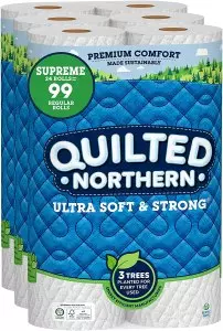 quilted Northern ultra Soft ශක්තිමත් වැසිකිලි කඩදාසි