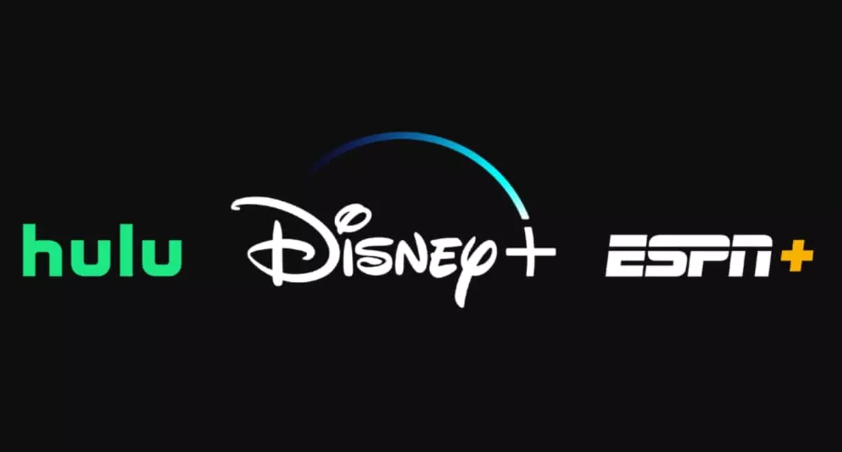 pi bon sèvis difizyon - Hulu, Disney + ak logo ESPN +