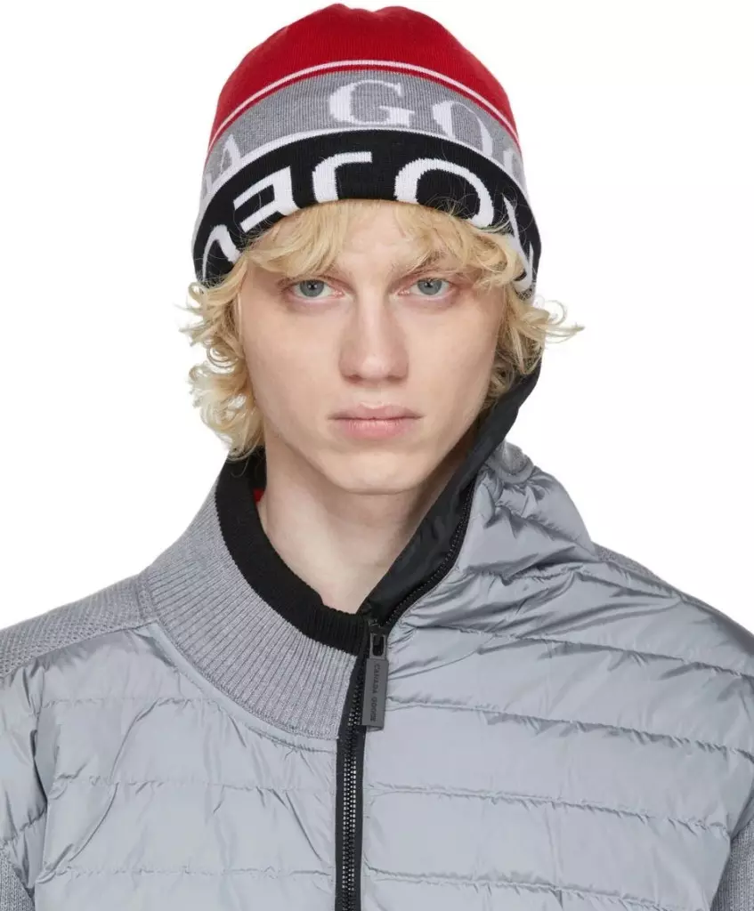 YPROJECT-Reversibbli-Aħmar-Griż-Kanada-Edizzjoni-Goose-Wool-Beanie