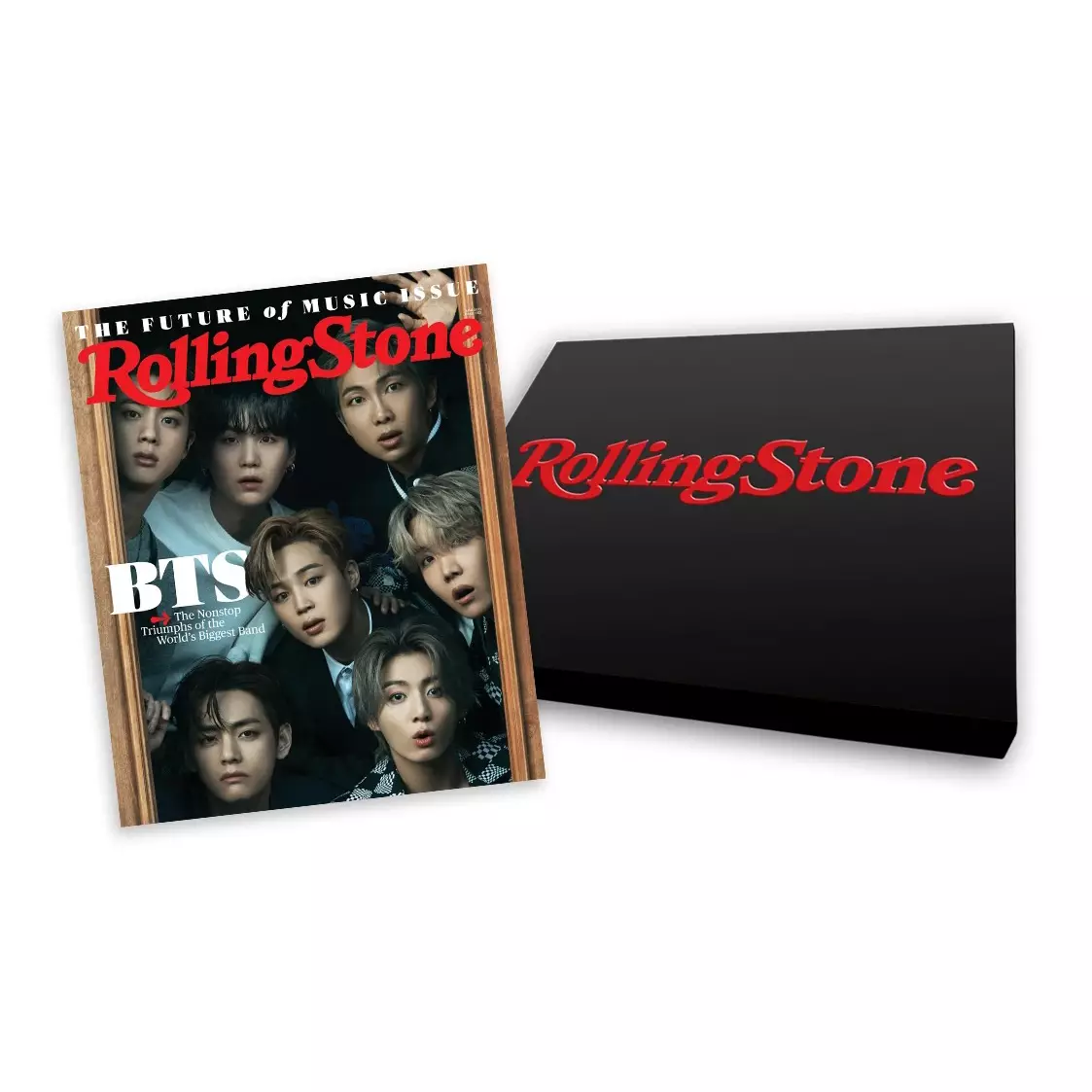 BTS камтылган Rolling Stone Collector's Edition кутучасы