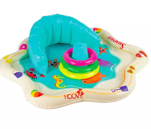 I-Inflatable Baby Splash Mat ene-Backrest kunye ne-Stackable Rings