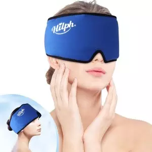 hilph head ice pack zábal na migrénu, klobúky proti bolestiam hlavy