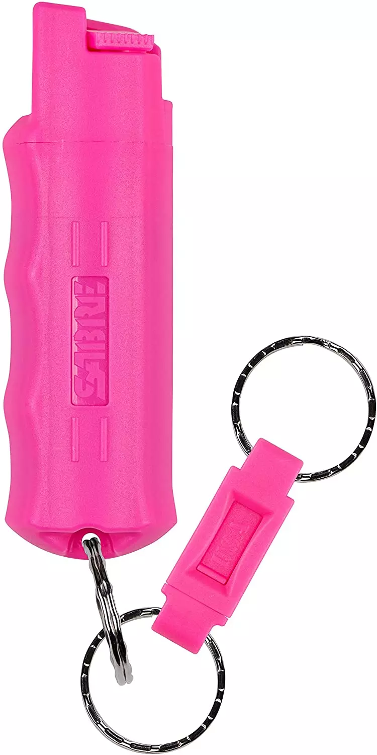 SABRE RED roze peperspray sleutelhanger