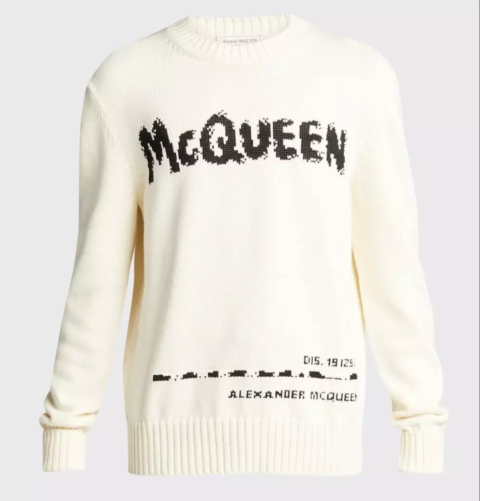 Alexander-McQueen-涂鸦徽标毛衣