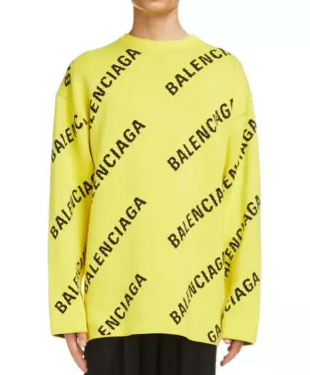 Balenciaga-লোগো-Intarsia-Oversize-Crewneck-সোয়েটার