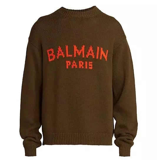 Balmain-Logo-Print-Merino-Wool-Sweta