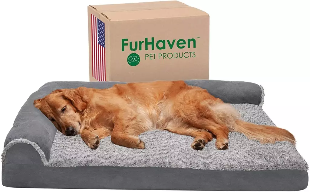 Furhaven Orthopedic and Memory Foam Pet Beds เตียงสุนัขที่ดีที่สุดสำหรับสุนัขขนาดใหญ่