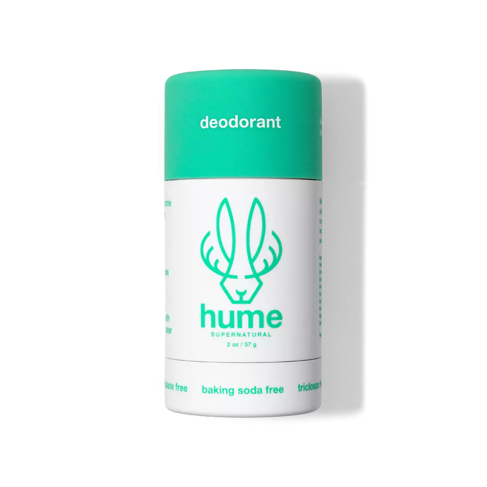 Hume Supernatural dezodorantas; geriausias natūralus dezodorantas
