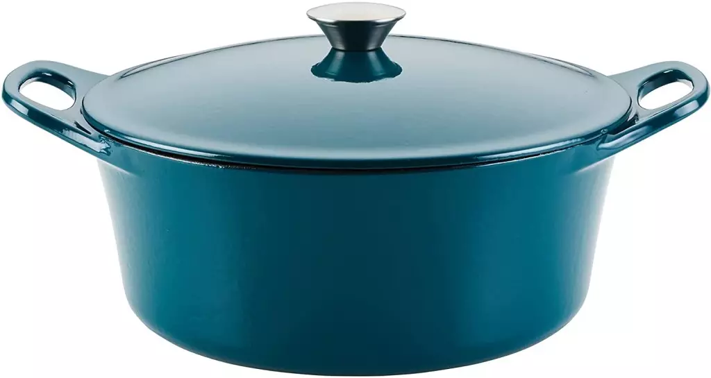 Rachael Ray 6.5-Qt. Daboolan Cast Iron Dutch, Jikada Aasaasiga ah