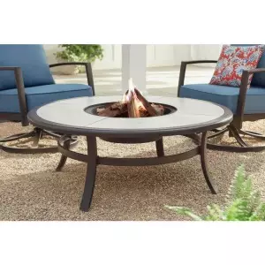 Hampton Bay Whitfield Galvanized Steel Wood Burning Fire Pit