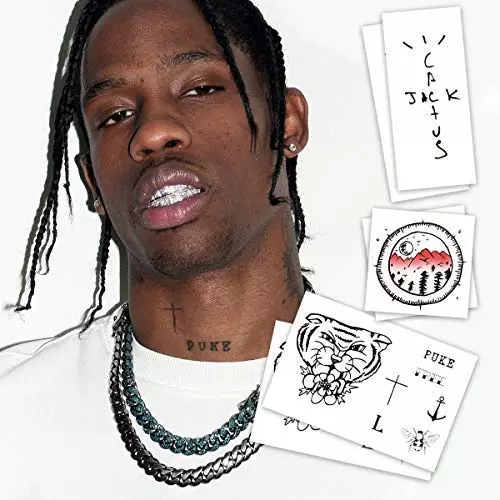 Travis Scott Pansamantalang Tattoo