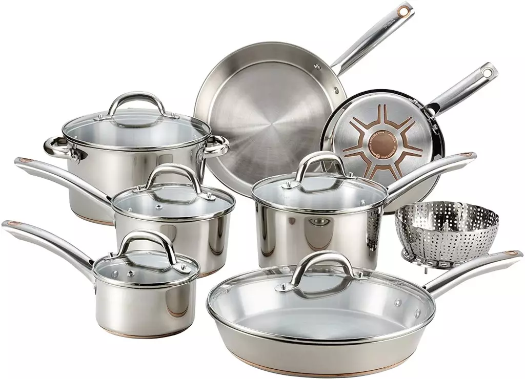 Set Peralatan Masak Stainless Steel T-Fal C836SD, peralatan masak stainless steel paling apik