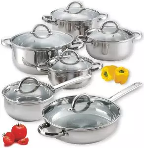 Dụng cụ nấu ăn bằng thép không gỉ tốt nhất cook n home 12 cái