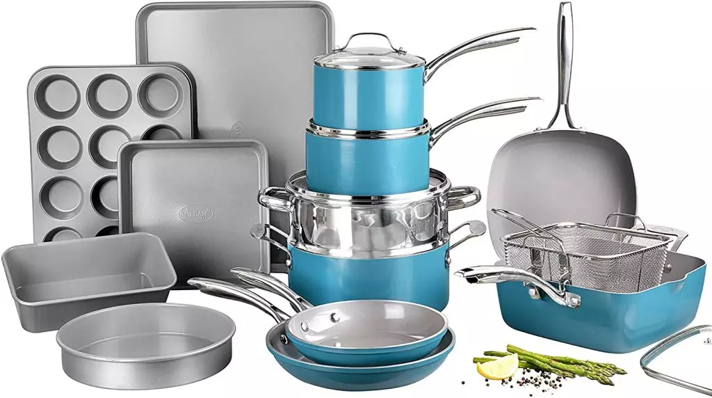 Gotham Steel Bahari ya Blue Cookware Set