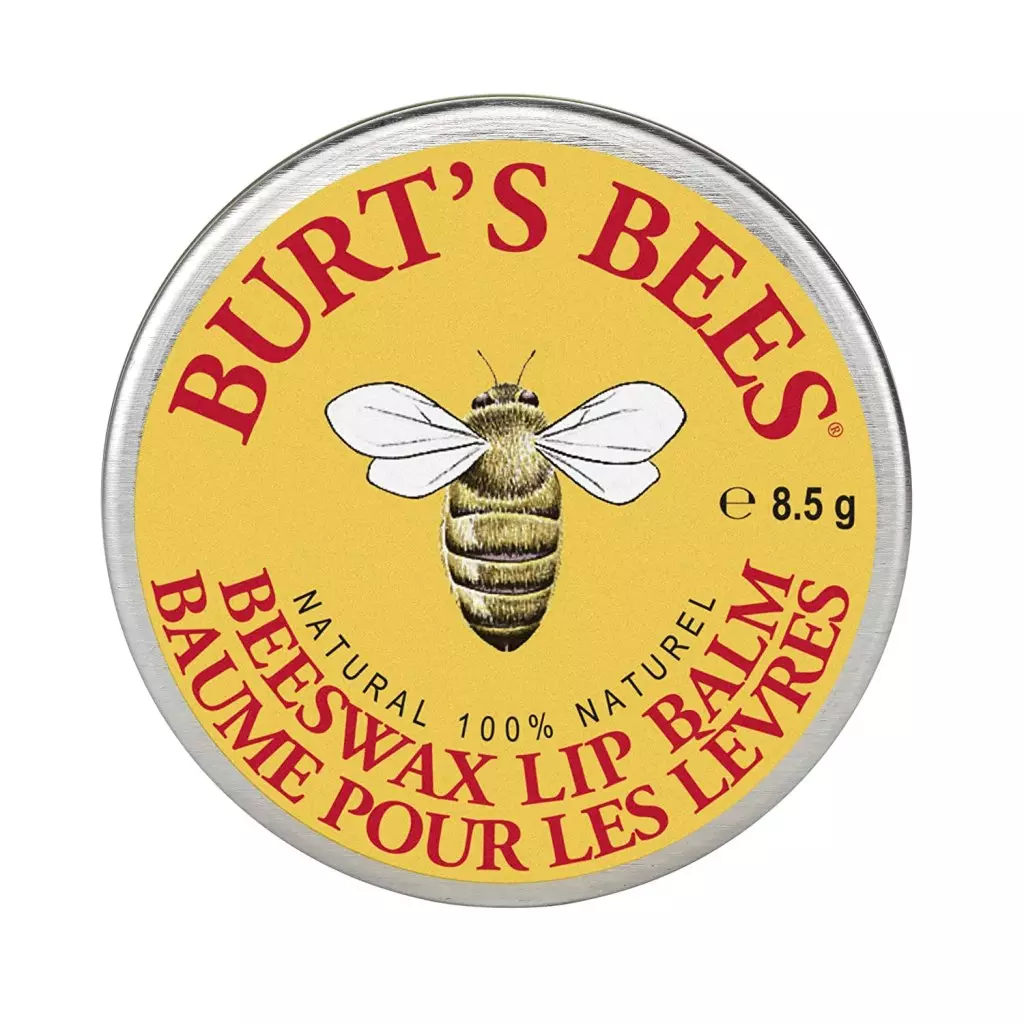 Lata de bálsamo labial de cera de abejas de Burt's Bees