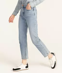 Scuttle yıkamada J.Crew Yüksek belli 90'ların klasik düz jean