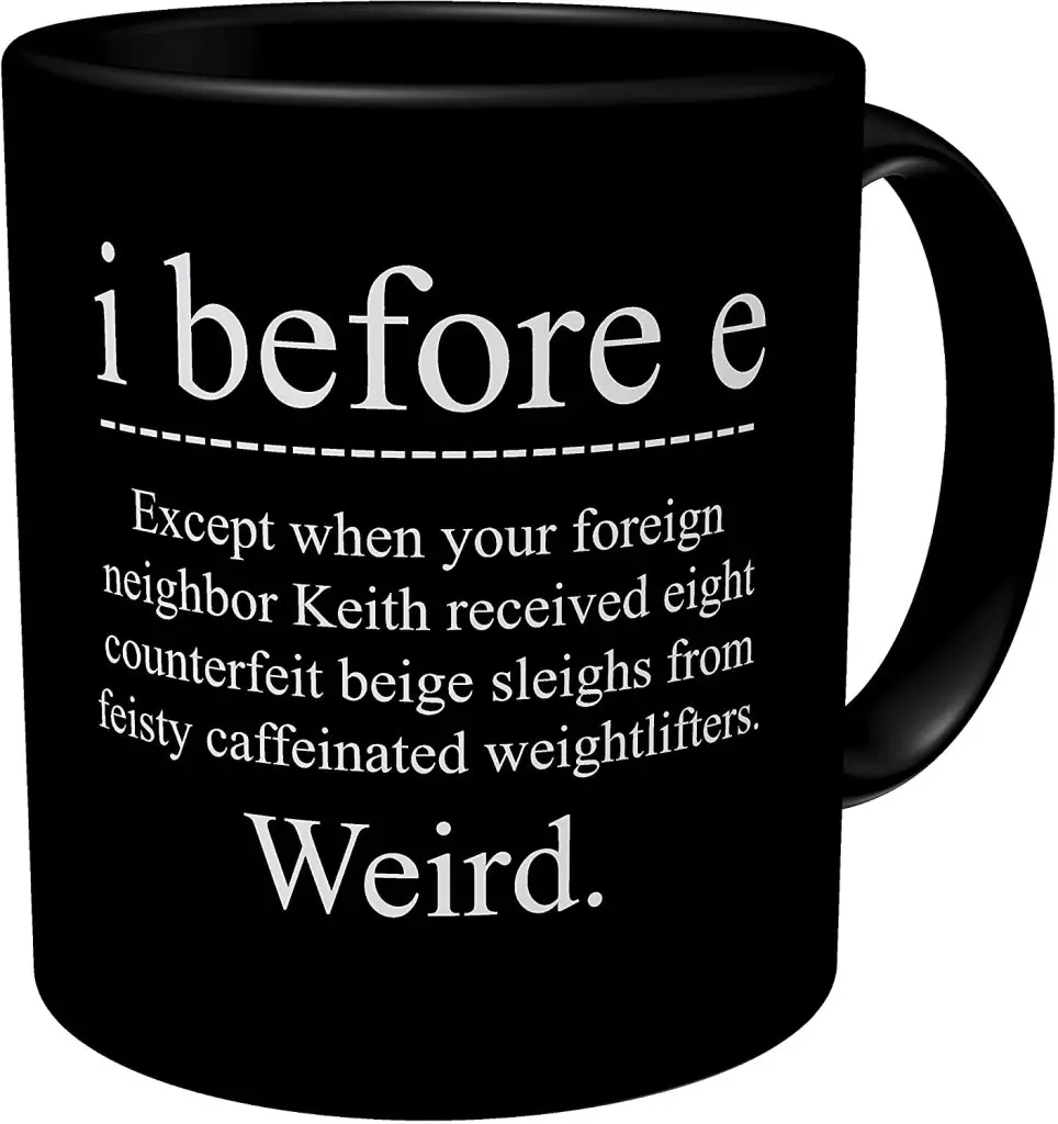 I Before E Weird Grammar Teacher Funny Coffee Mug