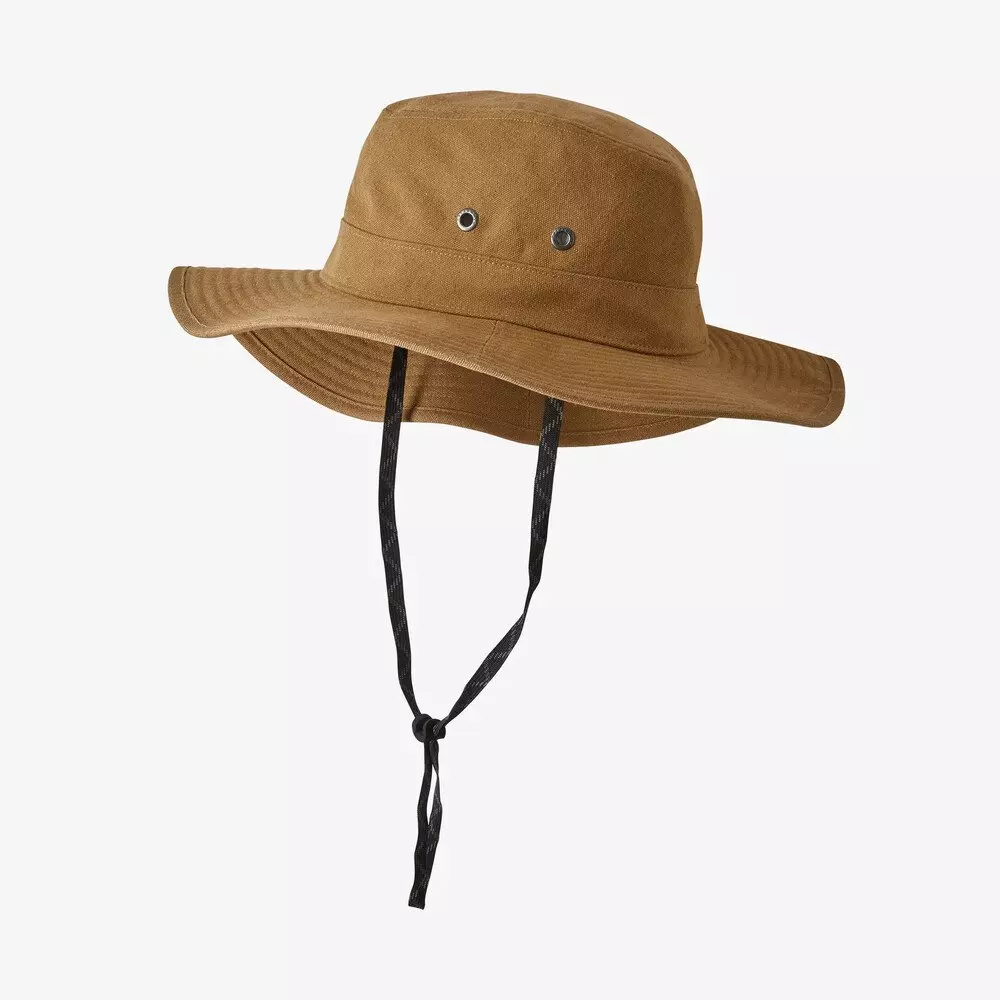 Patagonia Forge Hat ing khaki-tan, topi srengenge kanggo pria