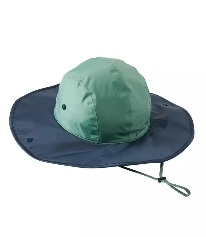 L.L. Bean fullorðnir; Trail Model Rain Hat í bláu og grænu