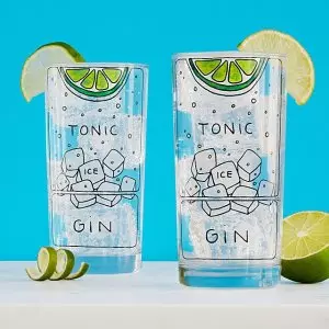 gin da tonic zane gilashin gilashi