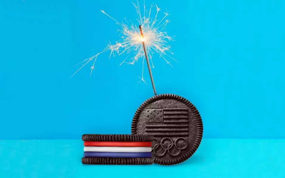 oreo olimpiade dengan sparkler