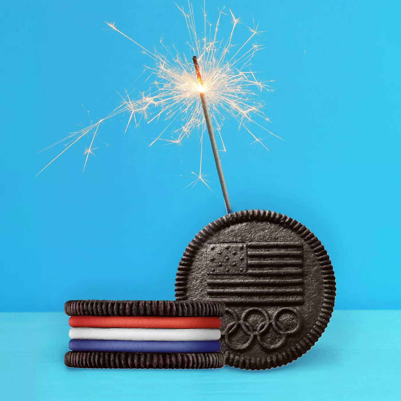 Oreo Limited Edition Foireann Oilimpeach USA Sandwich Cookies Méid an Teaghlaigh - 12oz - íomhá 9 de 11