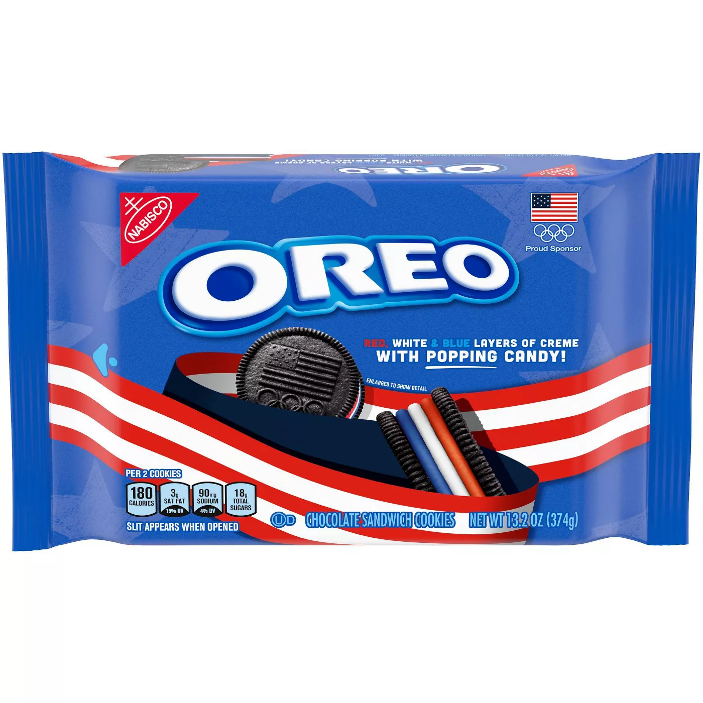 Oreo Limited Edition Olympic Team USA Sandwich Cookies Ukuran Keluarga - 12oz - gambar 1 dari 11