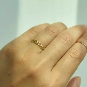 Catbird gevlochten ring, ferlovingsringen ûnder 1000