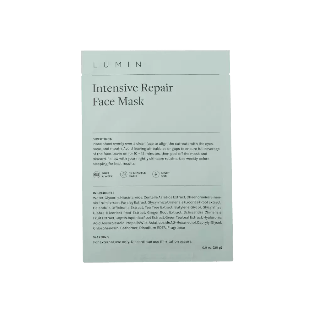 Lumin Intensive Repair Face Mask សម្រាប់បុរស; របាំងមុខល្អបំផុតសម្រាប់បុរស