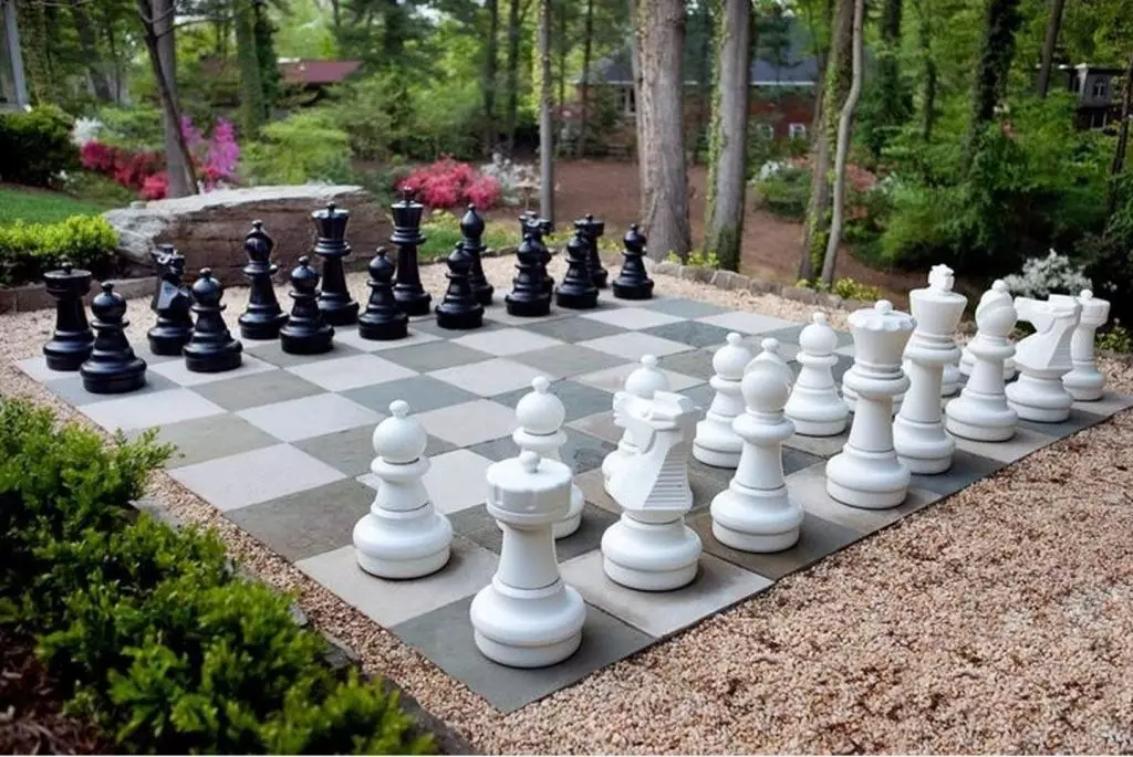 MegaChess Oversized Premium Chess Set Pieces, utendørs sjakksett