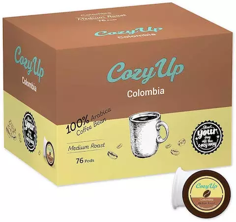 иң яхшы Keurig pods CozyUp Урта Котыр Колумбия кофе