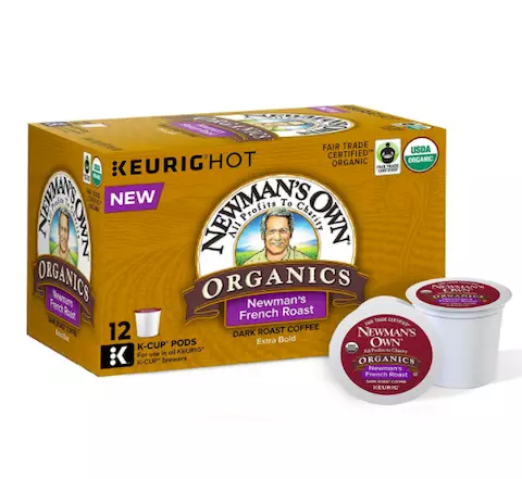 Newman's Own Organics French Roast, 72-Count, лепшыя струкі Keurig