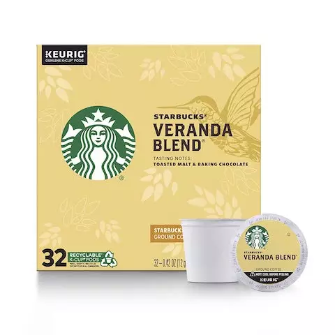Starbucks Blonde Roast Veranda Blend K-Cup Pods፣ ምርጥ የኪዩሪግ ፖድ