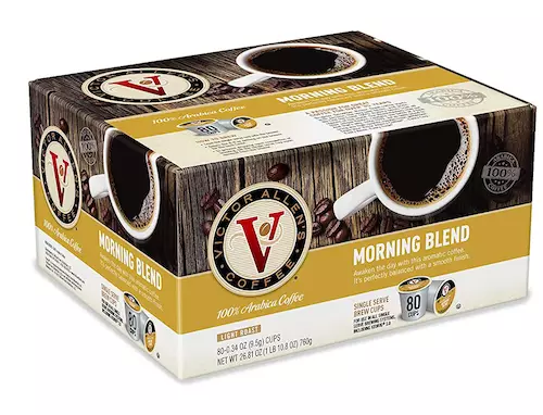 Кава Victor Allen K-Cup Light Roast Morning Blend, 80 штук, лепшыя стручкі кеурыга