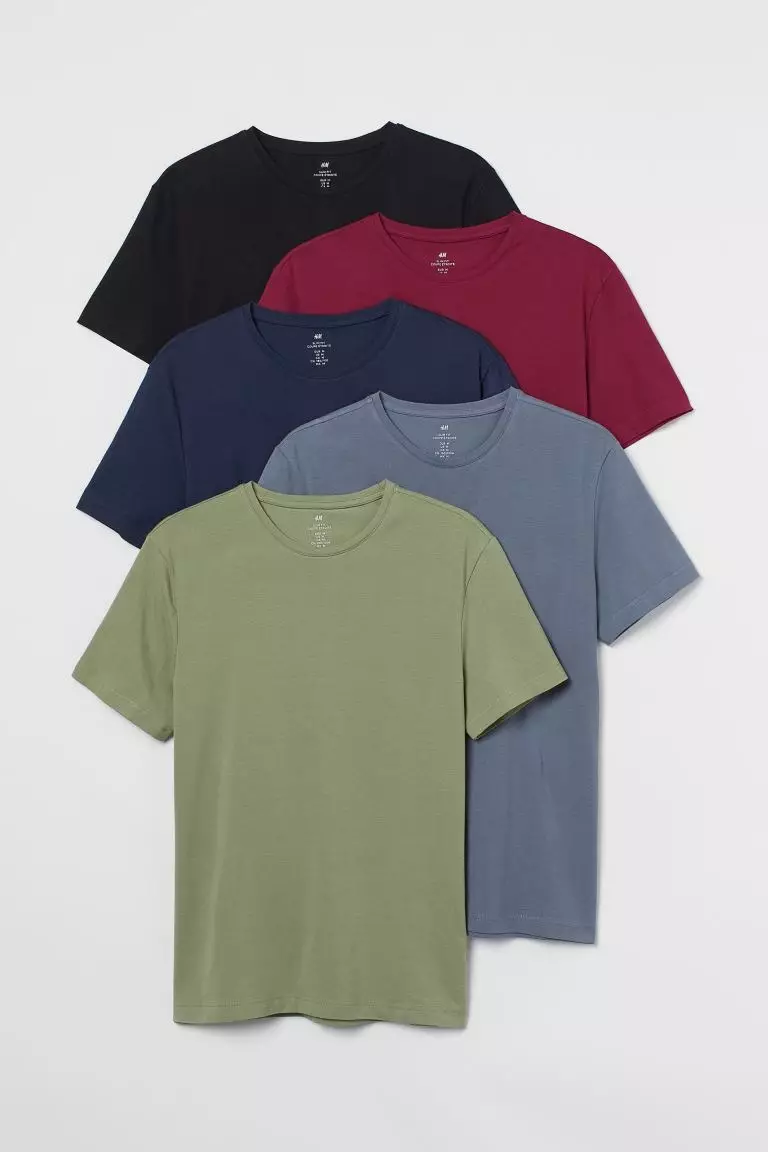 Упакоўка з 5 камплектаў прыталеных футболак H&M