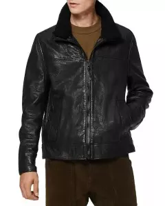 Andrew Marc shearling collar leather jacket, සුඛෝපභෝගී නත්තල් තෑගි