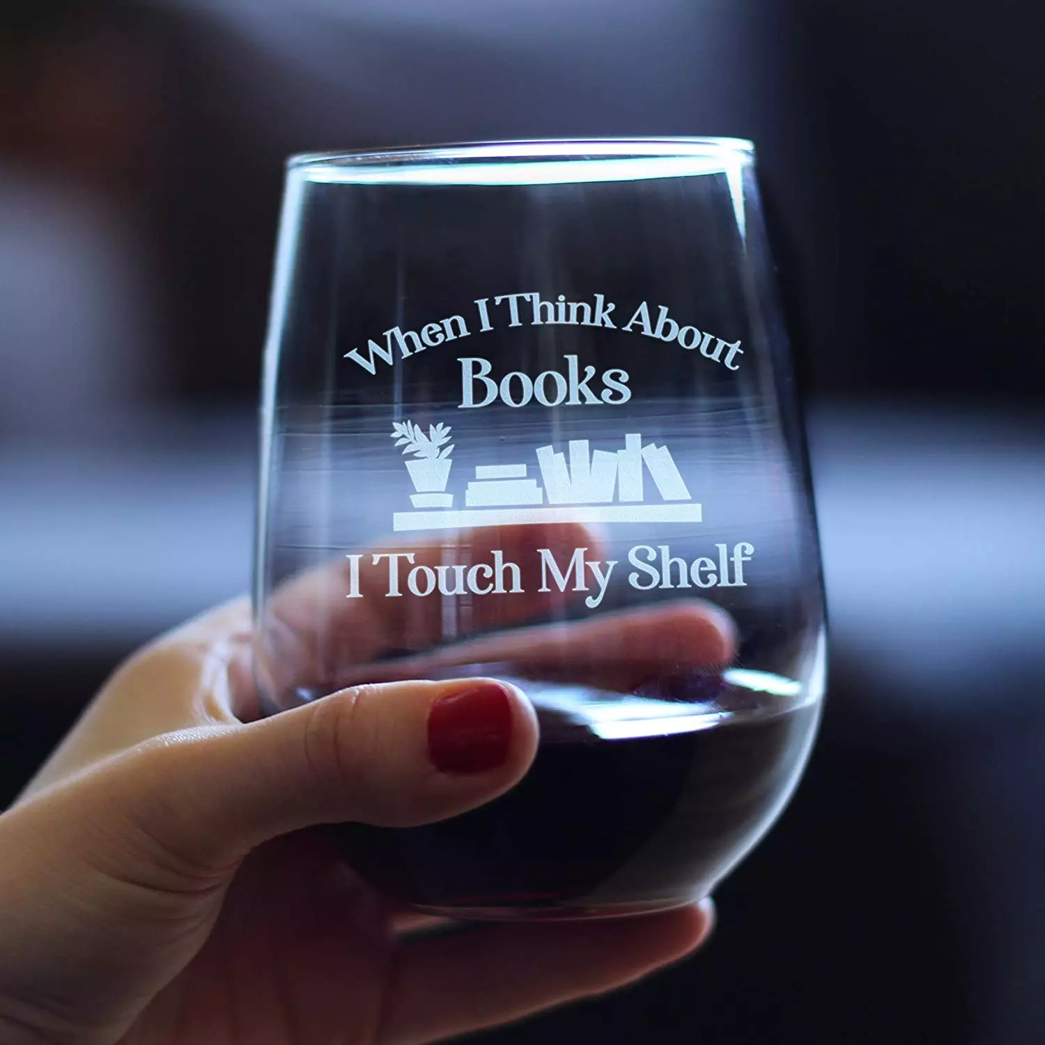 dárky pro milovníky knih - sklenice na víno Bevee bez stopky pro milovníky knih