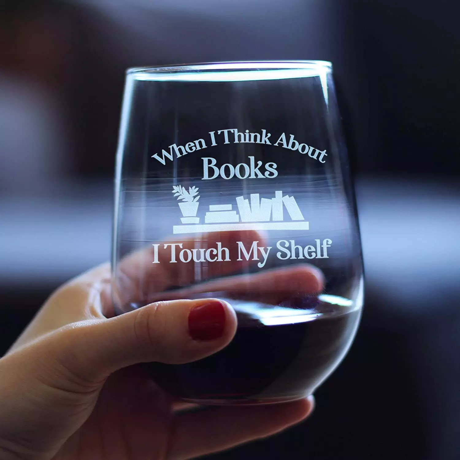 khoom plig rau phau ntawv lovers - Bevee stemless phau ntawv lover themed wineglass