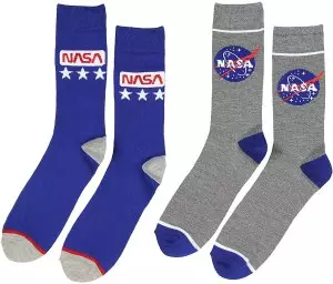 Kaus kaki kru logo Buzz Aldrin NASA, merchandise NASA terbaik